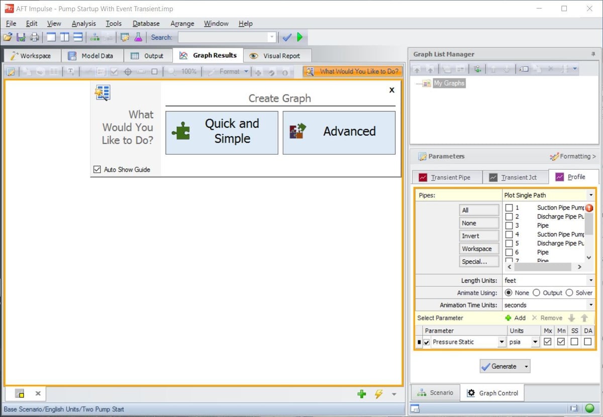 Graph Guide display when a user first opens the Graph Results window ...